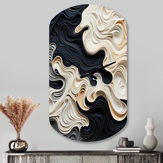 Designart - Black White Opt Art Rhythmic Pulses II - Op Art Large Wall ...