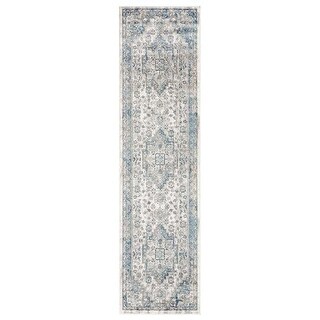 Rhona Blue And Grey Distressed Floral Runner Rug - Bed Bath & Beyond ...