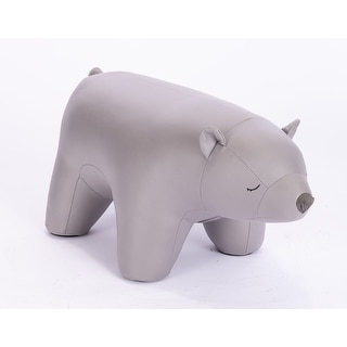 Q-Max Animal Shape Bear Ottoman for Kids Accent Footrest Upholstered ...