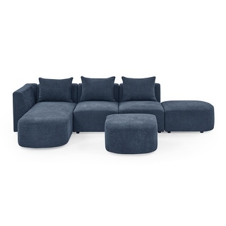 Loop Yarn Fabric Modular Sectional Sofa with Sponge Upholstered - Bed ...