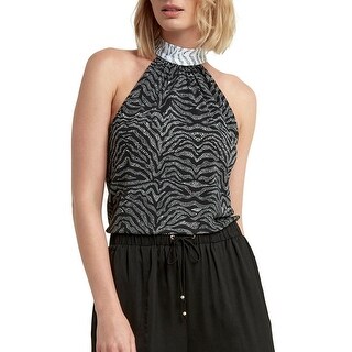 H Halston Women's Printed Halter Top Gray Size Small - Bed Bath ...