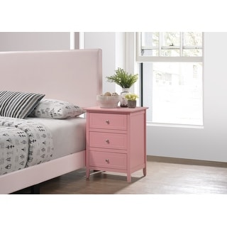 Pink Nightstand with Extra Durability - Real Wood Veneers and Dove ...