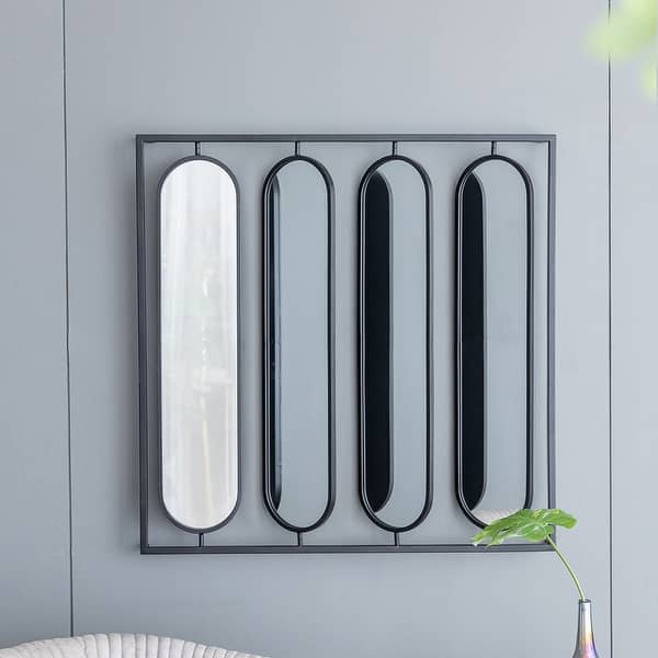 black square frame mirror