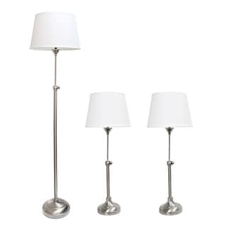 Lalia Home Extendable 3 Piece Lamp Set (2 Table Lamps, 1 Floor Lamp ...
