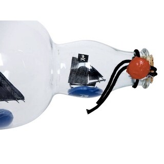 11" Clear Glass Bottle Captain Kidd's Adventure Galley Model Ship with ...