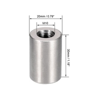 Round Connector Nuts M10x30mm Hgt Sleeve Rod Nut Stainless steel 10Pcs ...