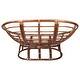 Bali Rattan Double Papasan Chair with Solid All-Weather Cushion - Bed ...