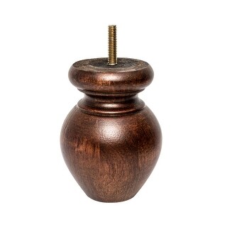 4-1/2in H x 3-1/4in Dia | Stained Cherry Solid Hardwood | Bun Foot Leg ...