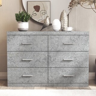 GALANO Carmelo 6-Drawers Concrete Gray Dresser 31.7 in. x 46.5 in. x 16 ...