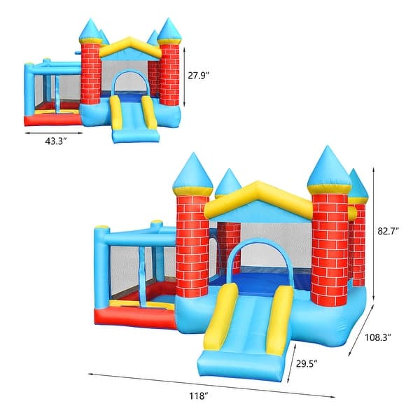Kids Inflatable Bounce House Jumping Castle with Slide - Bed Bath ...