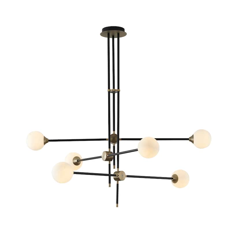 Black Metal Ceiling Fixture With White Glass Shades - Bed Bath & Beyond ...