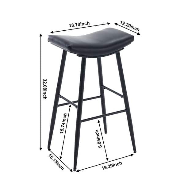 PU / Linen Upholstered Bar Stool Set of 2 - Bed Bath & Beyond - 39485048