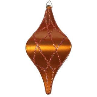 Vickerman 8" Copper Candy Glitter Net Drop Christmas Ornament - Gold ...