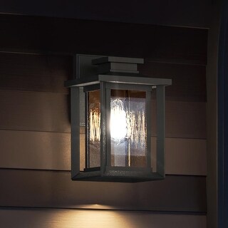 Luxury Craftsman Outdoor Wall Sconce, 11"H x 6.75"W, with Coastal Style ...