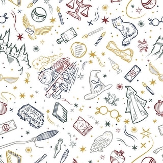 Blue Harry Potter Magical Icons Peel and Stick Wallpaper by RoomMates ...