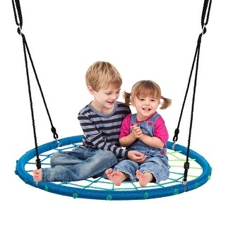 Costway 40'' Spider Web Tree Swing Kids Outdoor Play Set w/ Adjustable ...