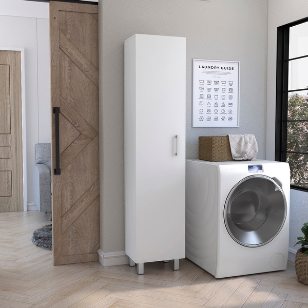 Broom cabinet white store