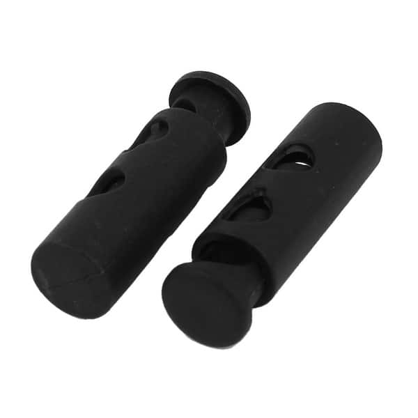 5 x 5.5mm Hole Spring Barrel Cord Locks Ends Toggles Stoppers Black ...