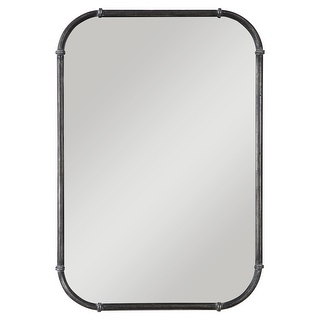 Rustic Grey Metal Wall Mirror - Bed Bath & Beyond - 32208942