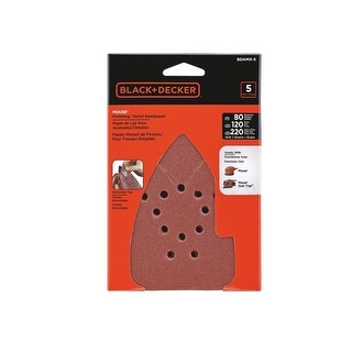 Black & Decker BDAMX-5 Mouse Assorted Sandpaper Kit, Pack of 5 - 5-1/4 ...