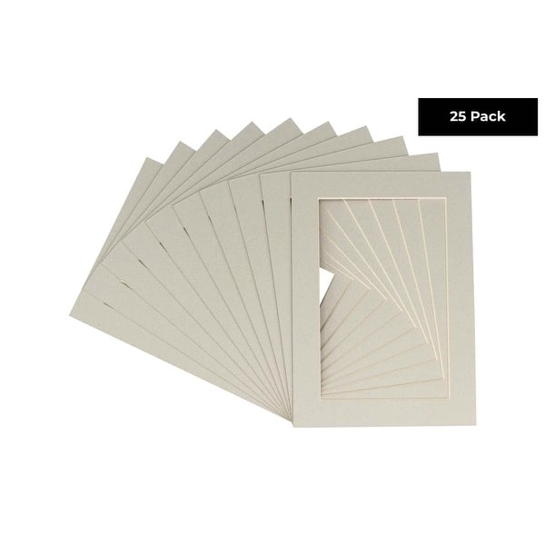 Pack of 25 Acid Free 11x14 Mats Bevel Cut for 8x12 Photos - Taupe Beige ...