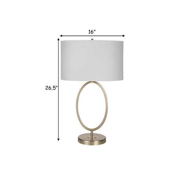 27 Inch Metal Table Lamp, Oval Center Ring, Gold, White - Bed Bath ...