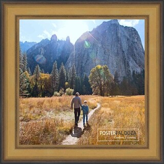 14x14 Traditional Gold Complete Wood Square Picture Frame with UV ...