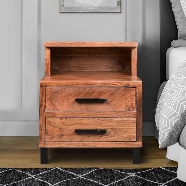 acacia bedside table