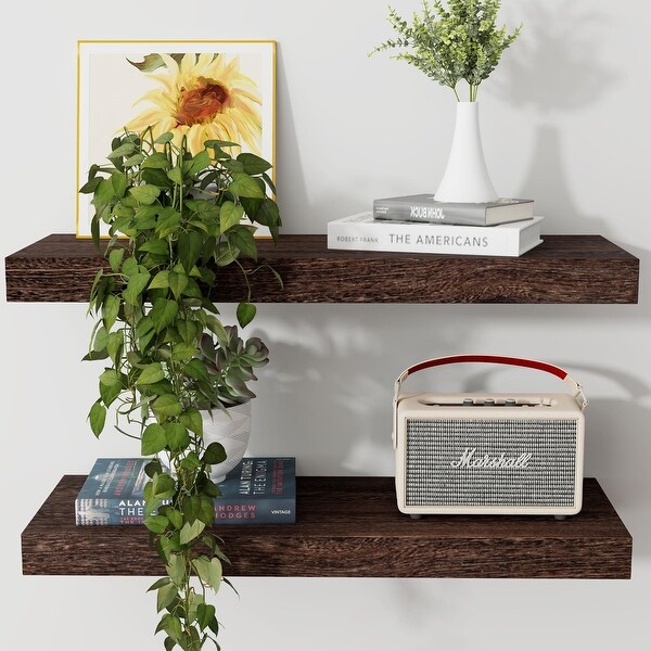 Floating Shelves 8 Inch Deep Modern Solid Wood Wall Shelves On Sale Bed Bath Beyond 39995444