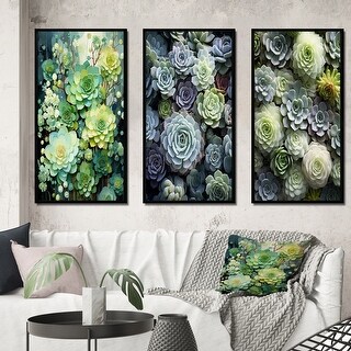 Designart "Green Succulents Flowers Serene Succulents VIII" Floral ...