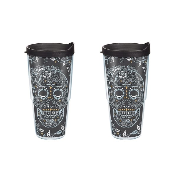 Fiesta Skull And Vine 24 oz Tumbler with lid 2 Pack - Bed Bath & Beyond ...