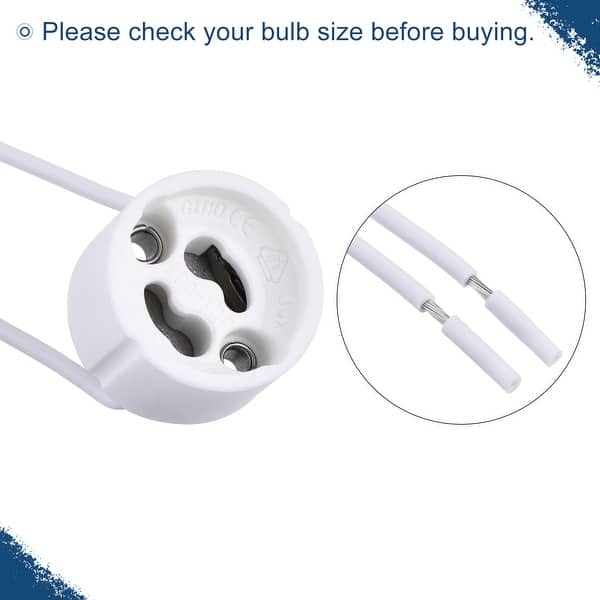 GU10 Bulb Socket AC 250V 2A 15cm Long LED Lamp Base Holder Ceramics ...