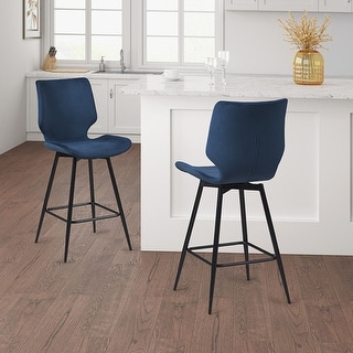 Shay Metal Swivel Counter Stool in Navy - Bed Bath & Beyond - 36484572
