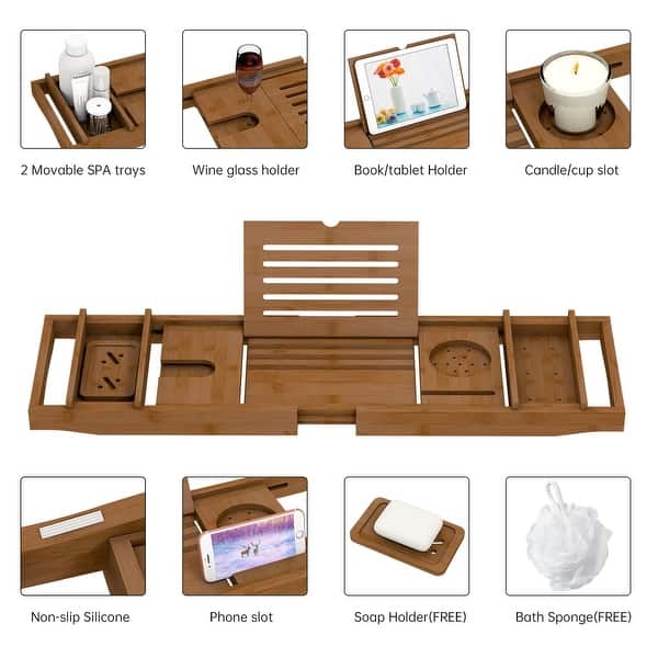 50 Dollar Gift Exchange Ideas 70cm Extendable Tray Nonslip Bath Tray ...