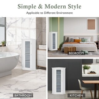 Triangle Linen Tower Bathroom Storage Cabinet Side Organizer - Bed Bath ...