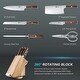 Kitchen Knife Set with Block, Japanese 440C Stainless Steel 7pc Knife ...