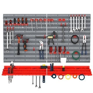 DURHAND 54 Piece Wall Mount Pegboard and Shelf Tool Organizer - Bed ...
