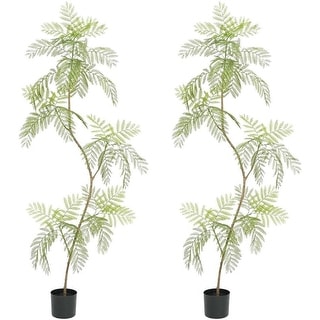 Artificial Jacaranda Tree, Adjustable Branches - Green - Bed Bath ...