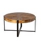 Retro Drawing Technology Splicing Round Coffee Table, Fir Wood Table ...