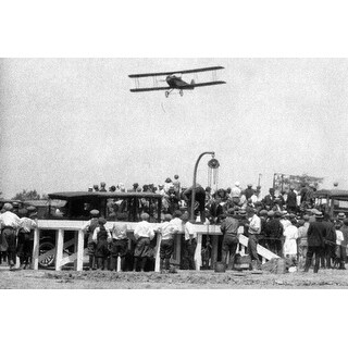 Biplane at Martin Field Black and White Gallery Wrapped Canvas - Bed ...