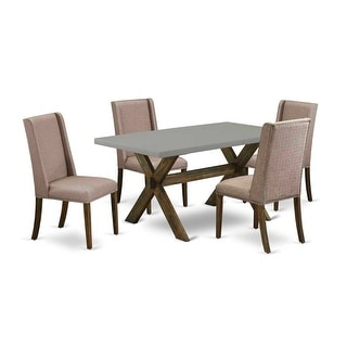 5-Piece Dinette Set - Kitchen Table with 4 Chairs - Rectangular Dining Table - Modern Farmhouse ...