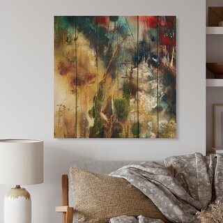Designart 'Natural Motive Abstract Art' Modern Wood Wall Art Panels ...