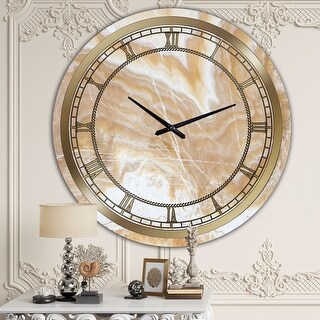 Designart 'Beige Marble' Glam Wall Clock - Bed Bath & Beyond - 30094846