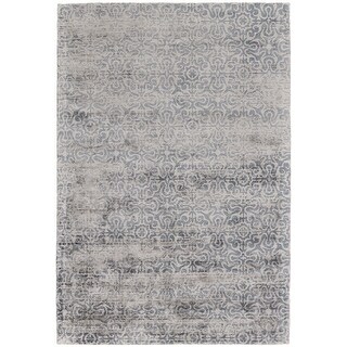 5' X 8' Blue Gray And Taupe Abstract Hand Woven Area Rug - 3'6" - Bed ...