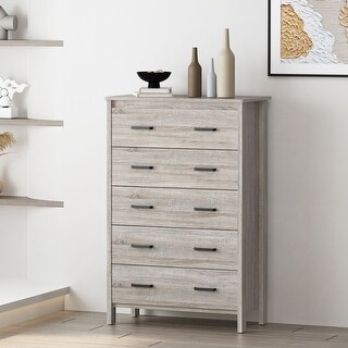 Small Size Wooden 5 Drawers with Handles,Chest Dresser with Deep ...