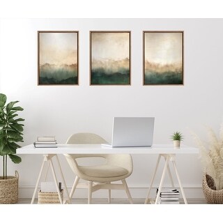 Kate and Laurel Sylvie Green Mountain Abstract I, II and III Framed ...