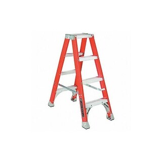 Twin Stepladder: 4 ft Ladder Ht, 3 Steps, 300 lb, 37 1/2 in Base Spread ...