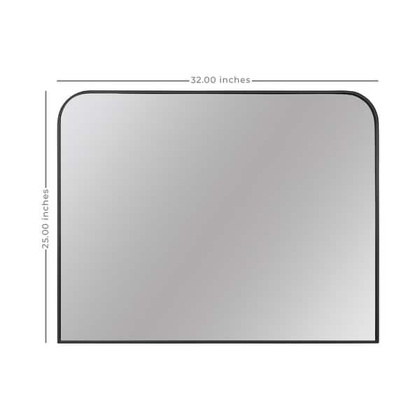 Stratton Home Decor Quinn Black Rectangular Arched Mantel Wall Mirror ...