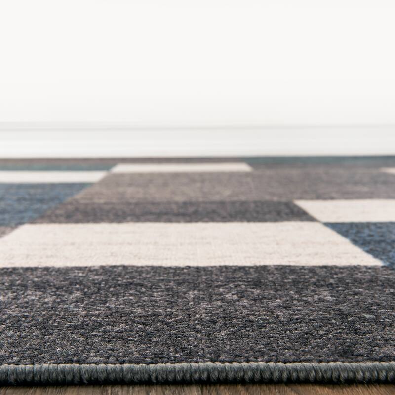 World Rug Gallery Modern Boxes Design Non-slip (Non-skid) Area Rug ...