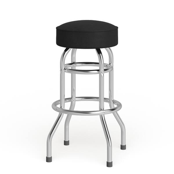 Double Ring Chrome Barstool - 20.5"D x 20.5"W x 30.25"H - Bed Bath ...